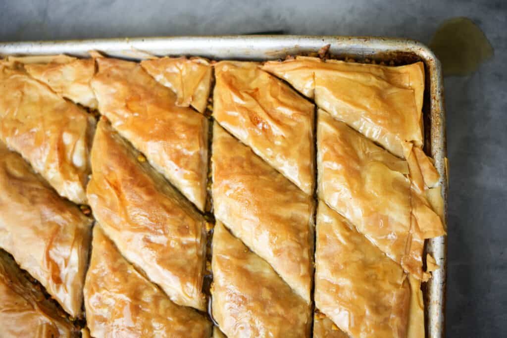 Vegan Persian Baklava with Rosewater Syrup and Pistachios