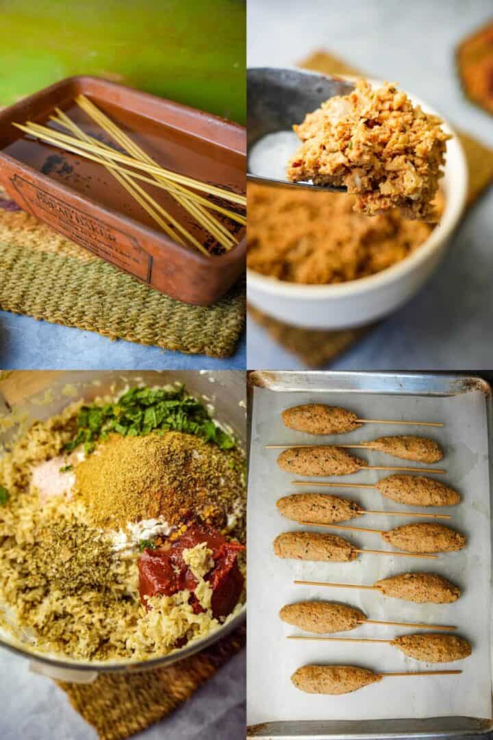 Vegan Kofta and Tzatziki Sauce (Easy Seitan Shish Kebab)