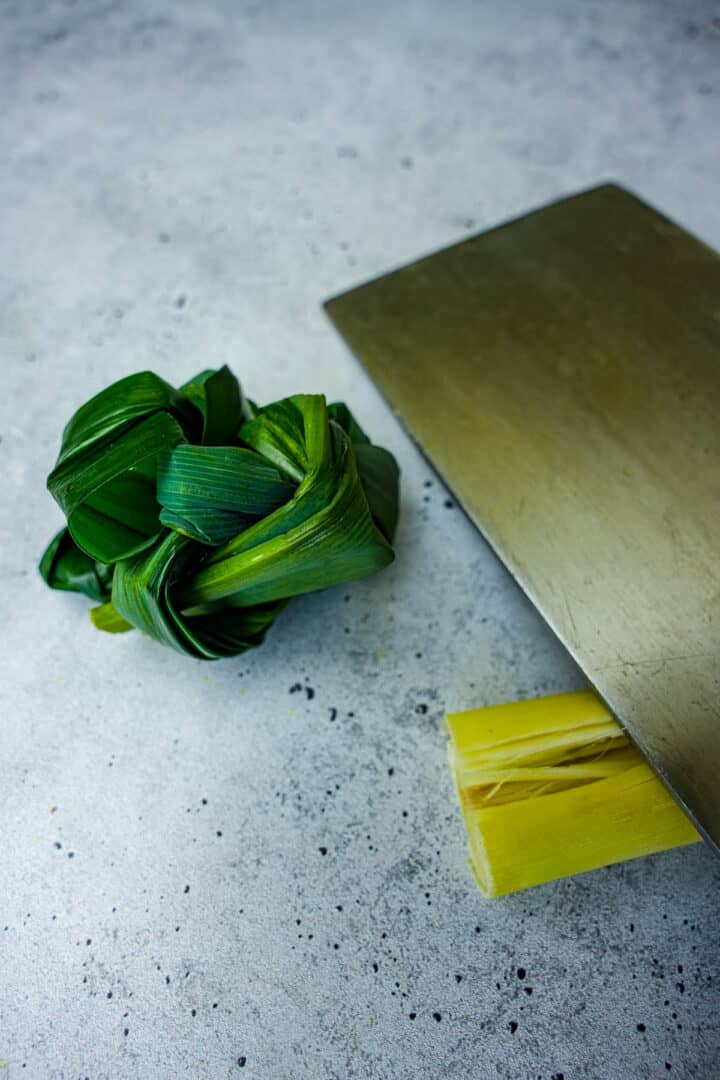 Lontong (Indonesian Banana Leaf Compressed Rice Cake)