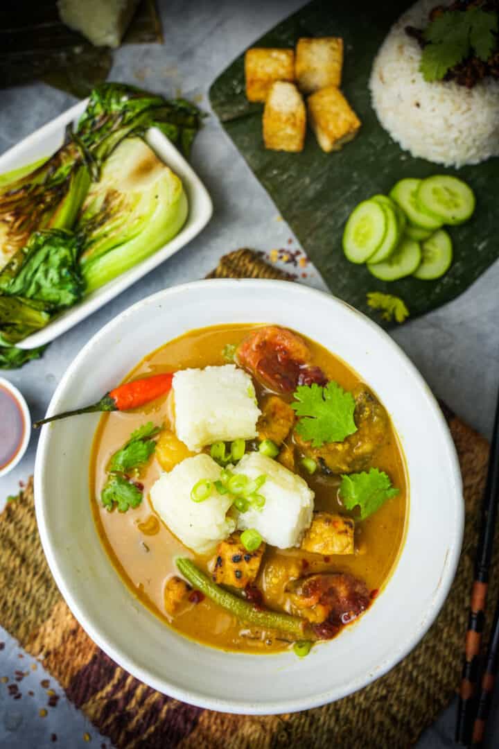 Lontong Sayur Lodeh (Indonesian Coconut Milk & Vegetable Stew)