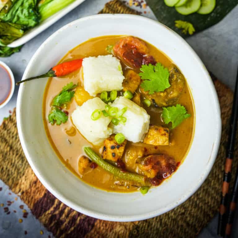 Lontong Sayur Lodeh (Indonesian Coconut Milk & Vegetable Stew)