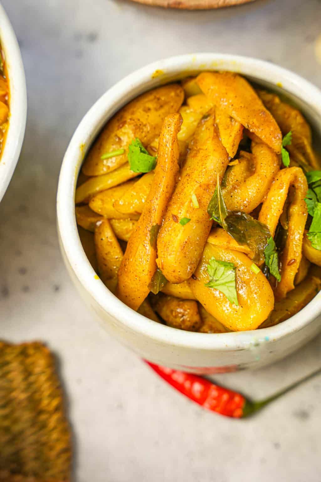 Aloo Parwal Sabji (Easy Vegan Parval Curry for Ekadasi)