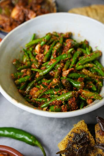 Hari mirch ka achar (Indian Green Chili Pickle)