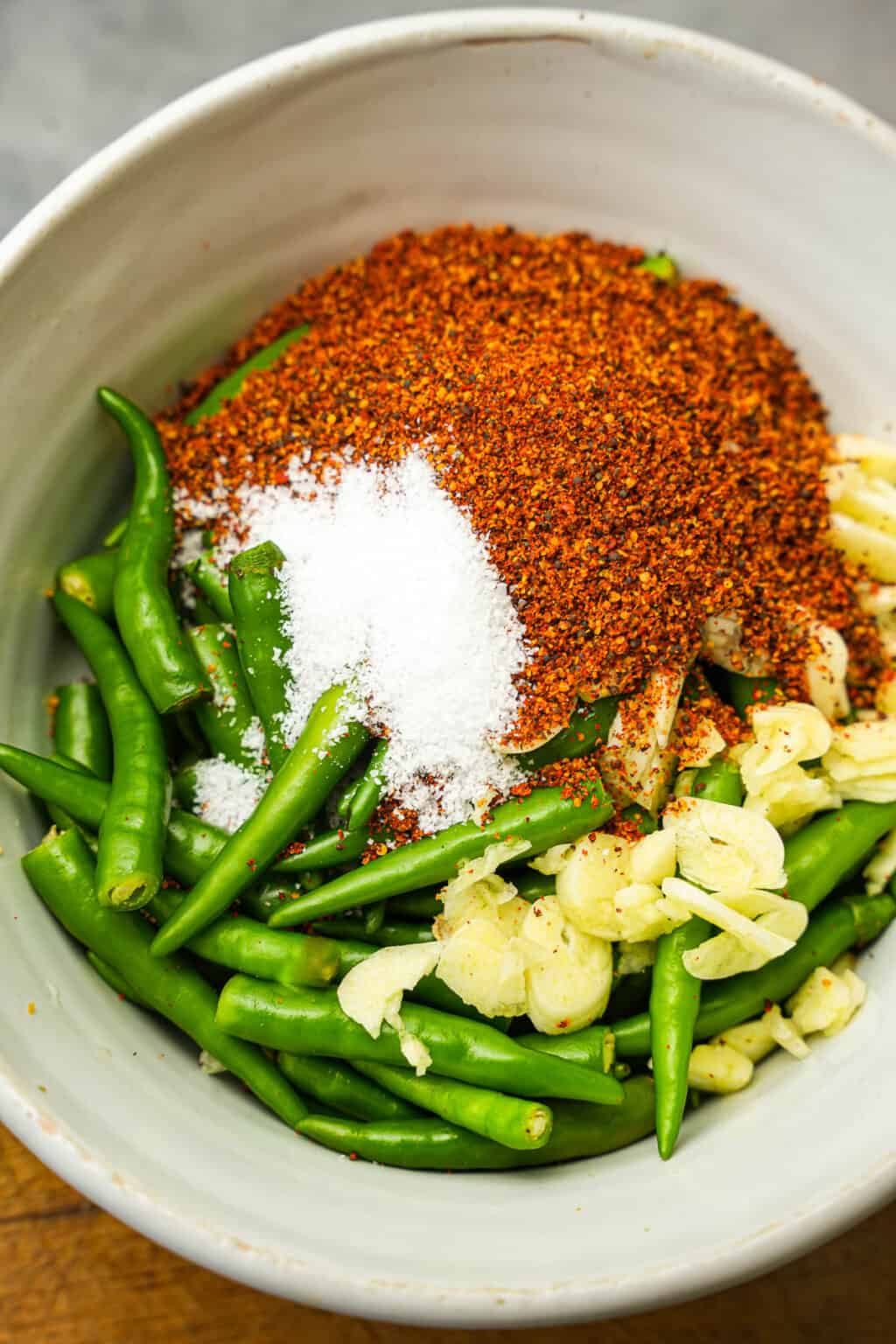Hari mirch ka achar (Indian Green Chili Pickle)