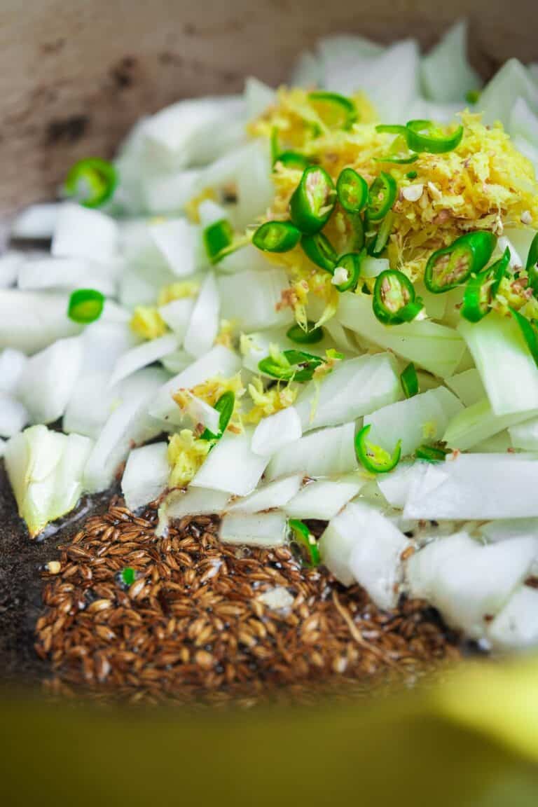 Arbi Ki Sabji (Indian Dry Taro Curry Arbi Sabji) - Cinnamon Snail