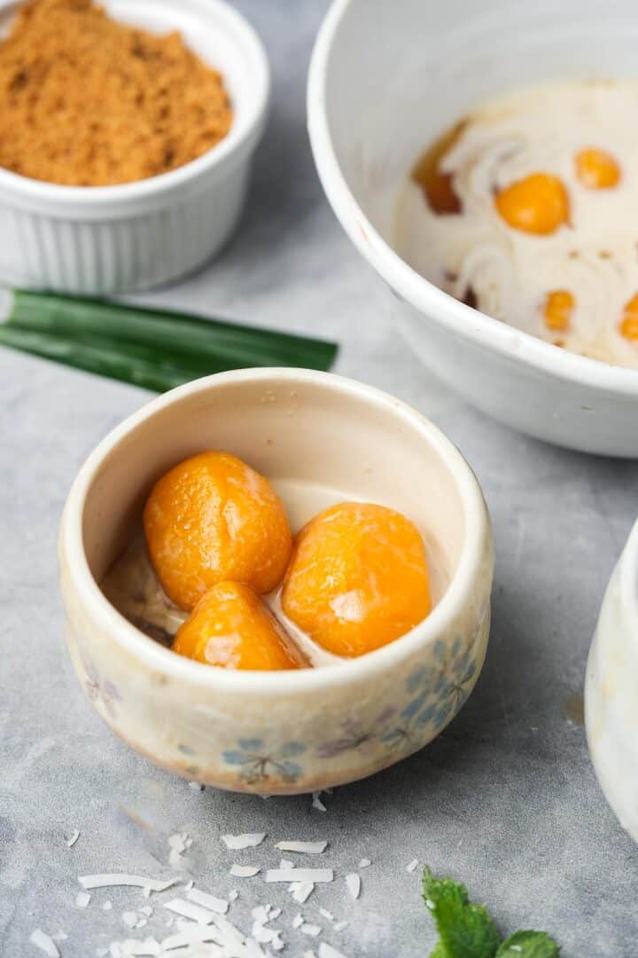 Kolak Biji Salak (Indonesian Sweet Potato Balls)