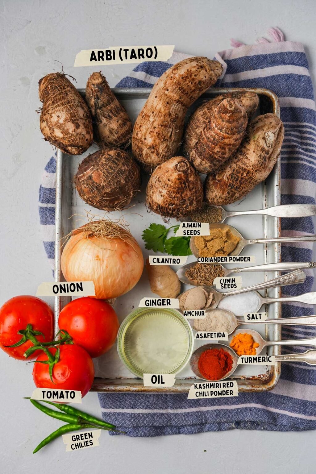 Arbi Ki Sabji (Indian Dry Taro Curry Arbi Sabji) - Cinnamon Snail