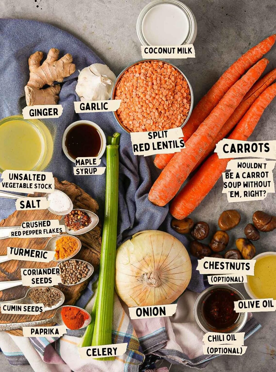 Vegan Carrot And Lentil Soup With Ginger And Coconut Milk