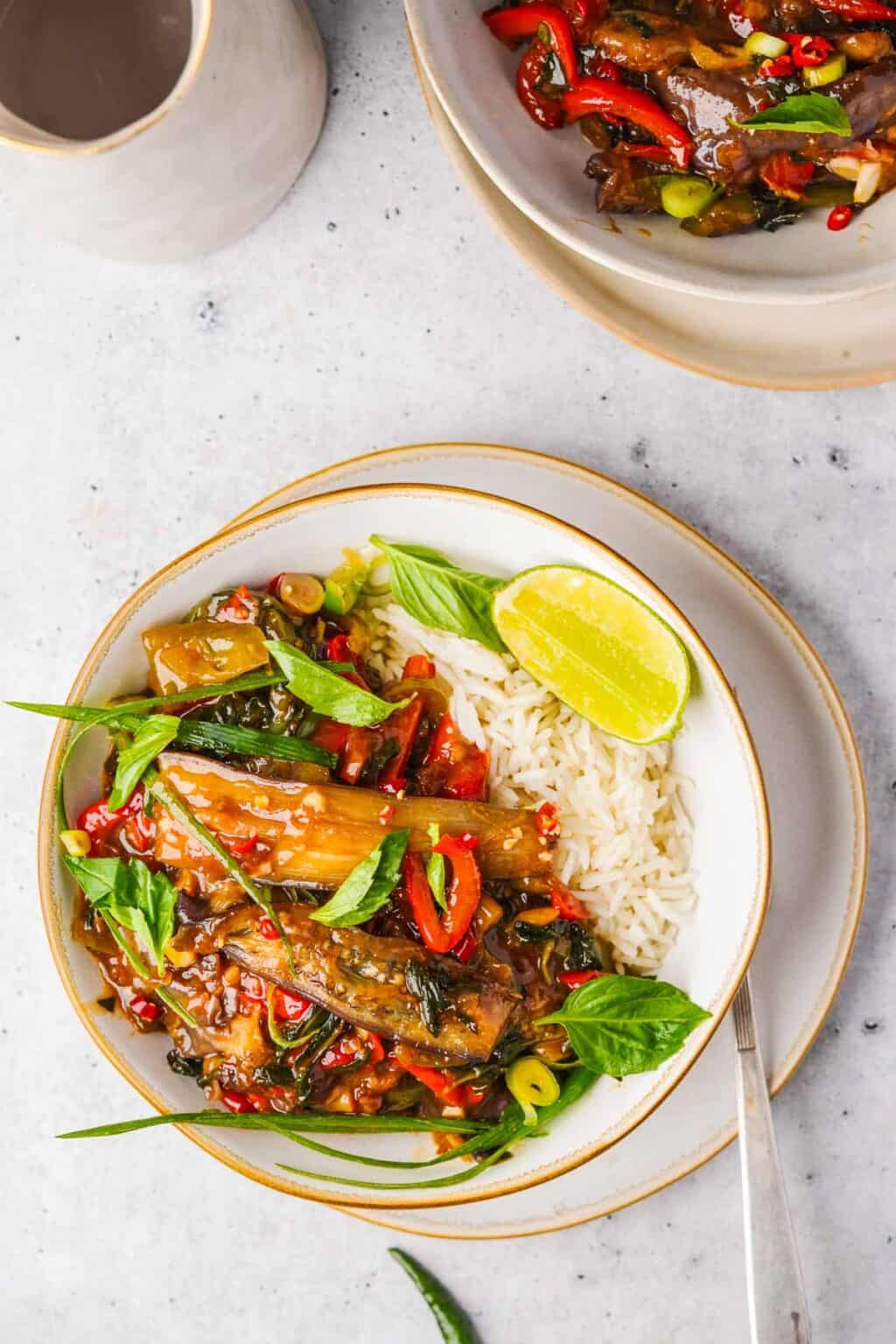 Thai Basil Eggplant - Cinnamon Snail