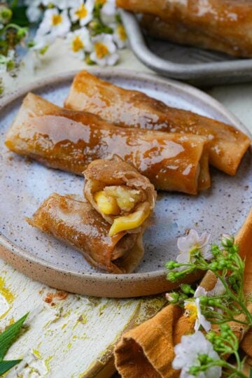 Turon with Lemongrass Spiced Caramel - Cinnamon Snail