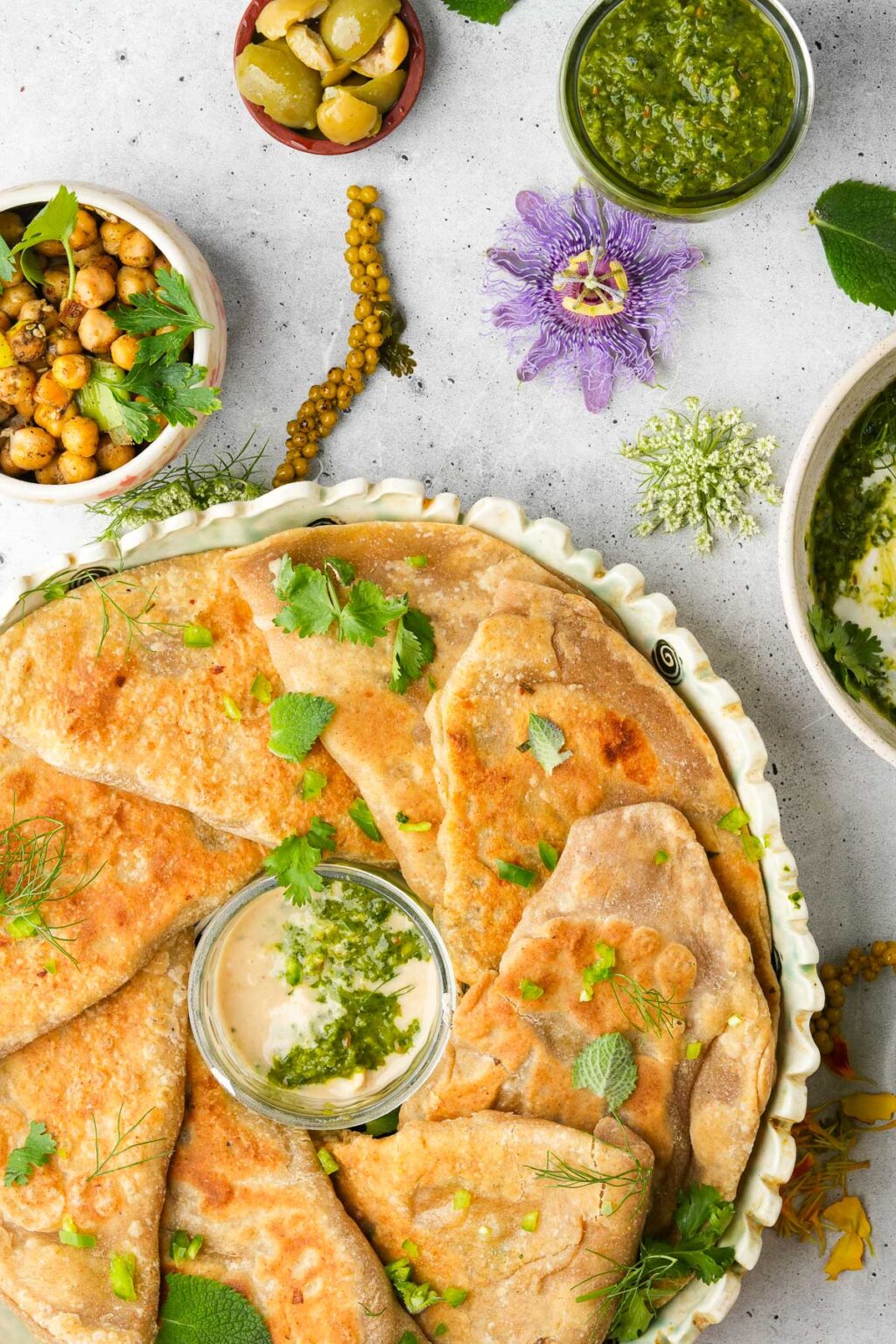 Bolani (Afghani Fried Leek Flatbread with Sumac Potatoes) - Cinnamon Snail