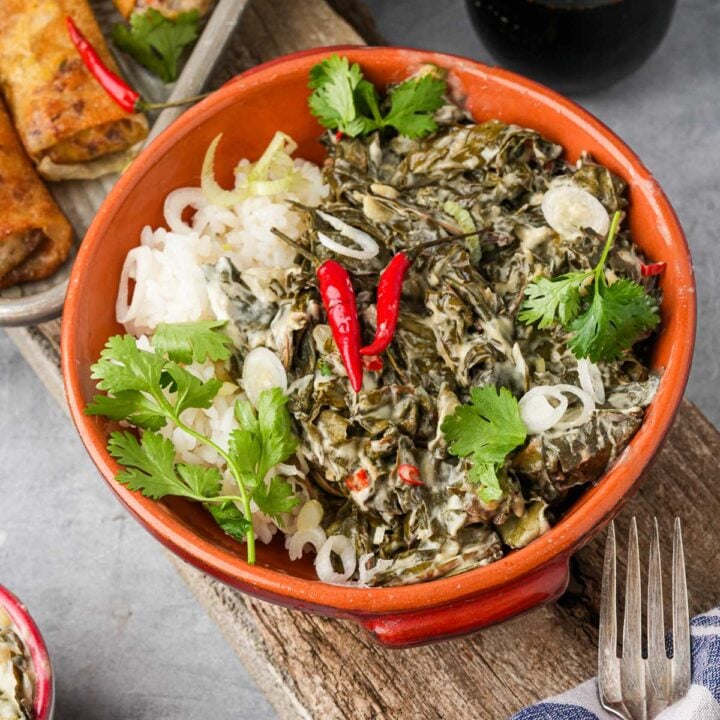Best Laing Recipe (Filipino Taro leaves in Coconut Milk) - Cinnamon Snail