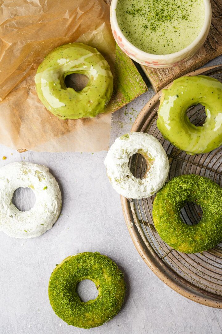 Matcha Donuts (Baked or Fried)