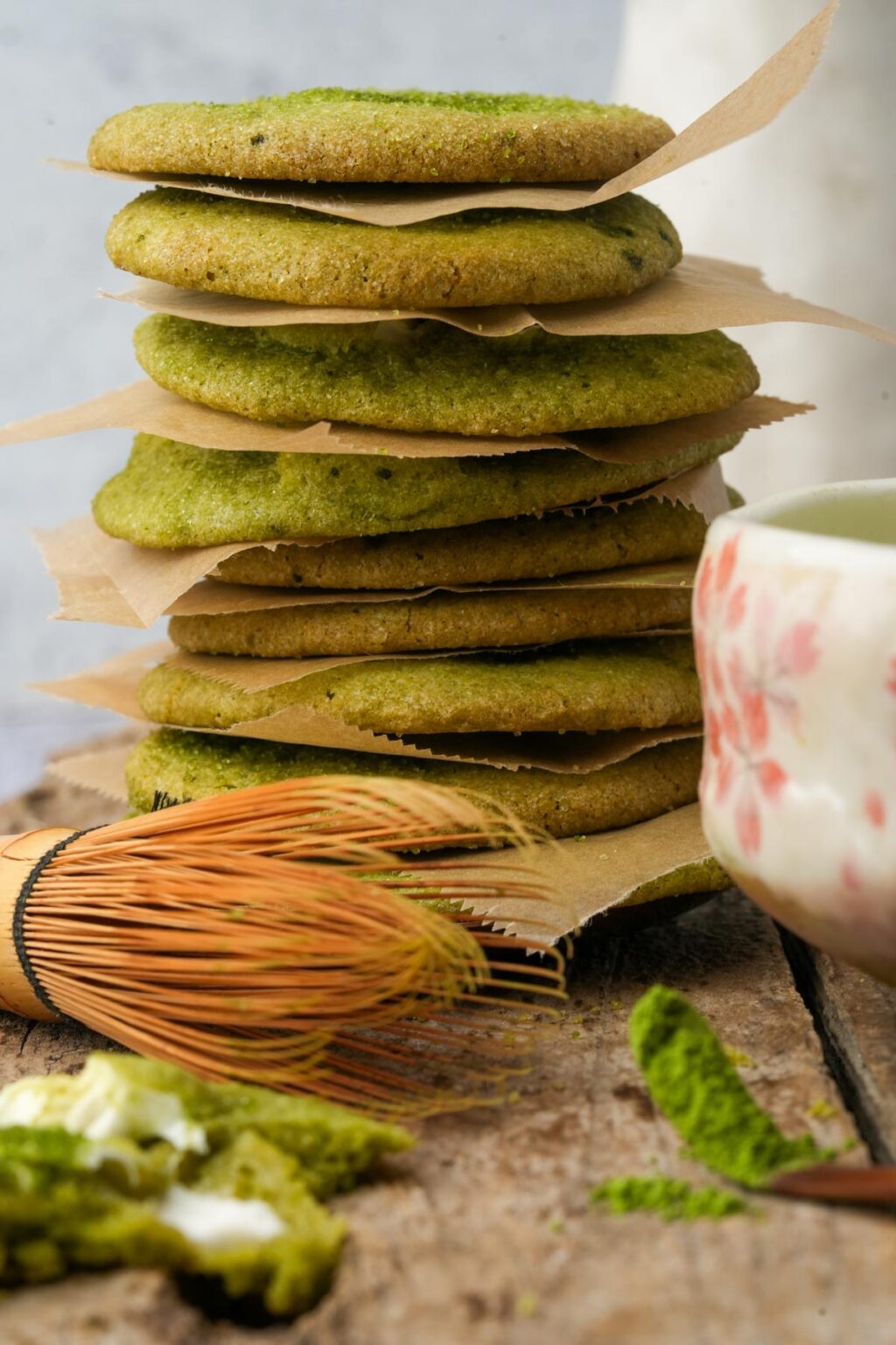 Soft Vegan Matcha Sugar Cookies