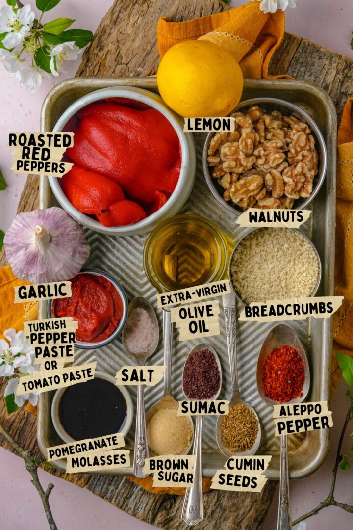 Muhammara Recipe (Roasted Red Pepper Walnut Dip)