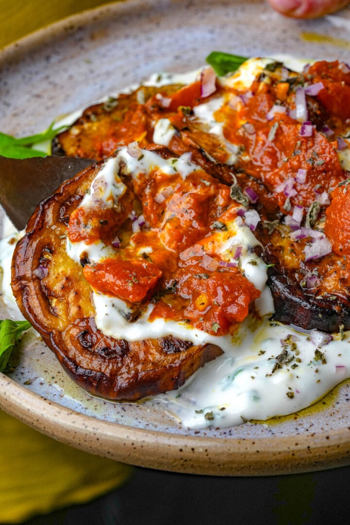 Borani Banjan Recipe (Vegan Afghan Eggplant)