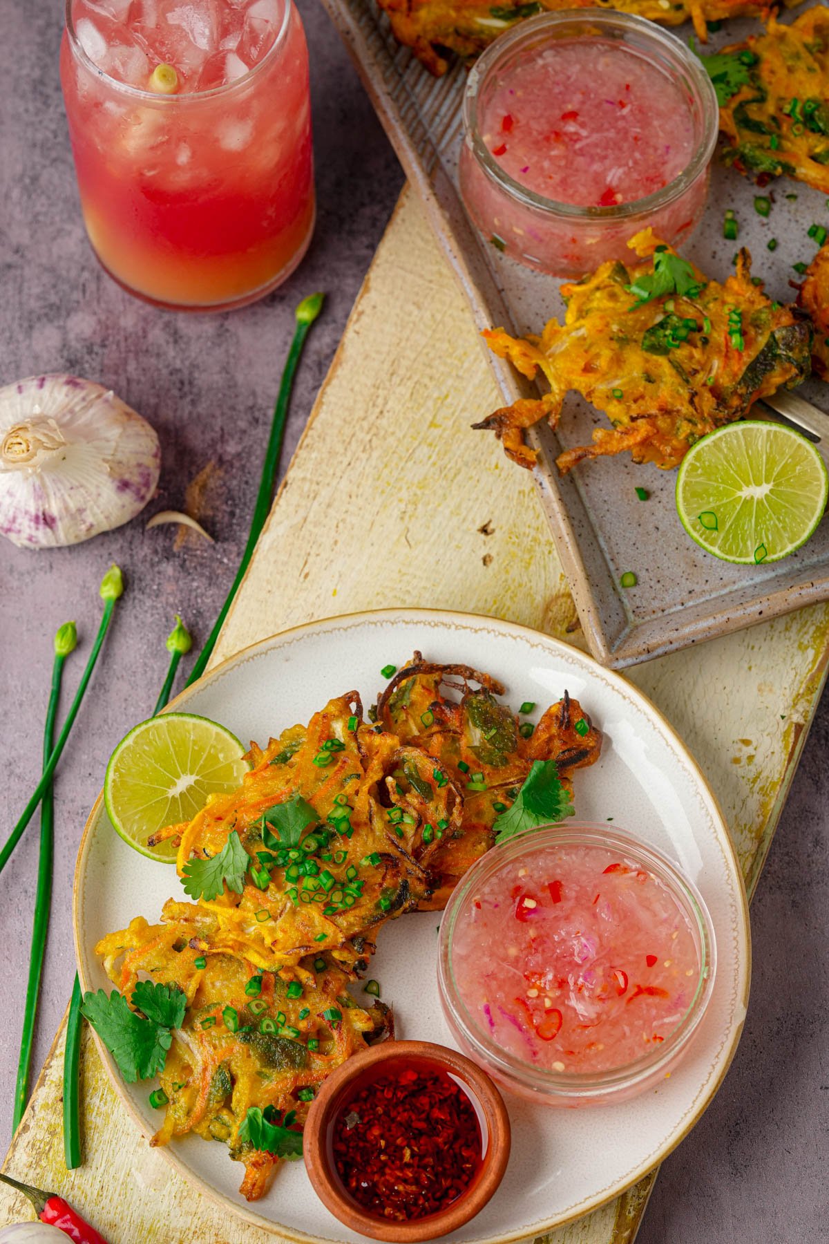 Vegetable Okoy Recipe With Pink Chili Vinegar