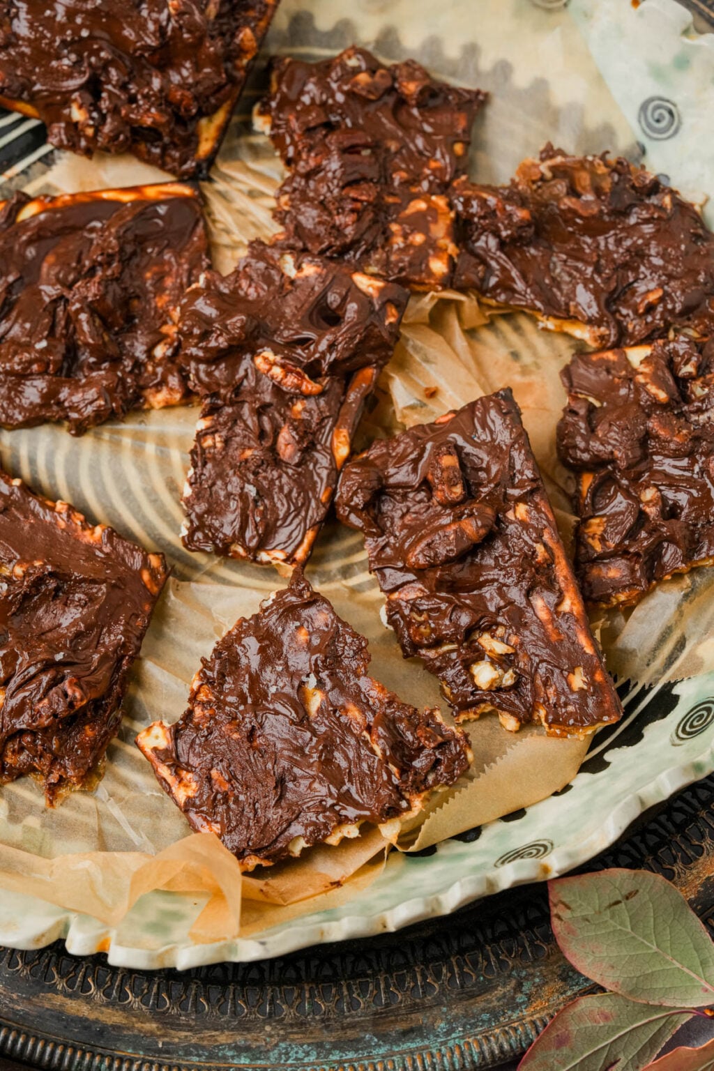 Chocolate Pecan Matzo Toffee Recipe